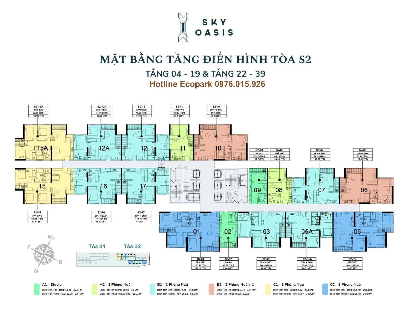 Ra mắt tòa S2 Sky Oasis, bảng giá s2 sky oasis, tòa s2 sky oasis